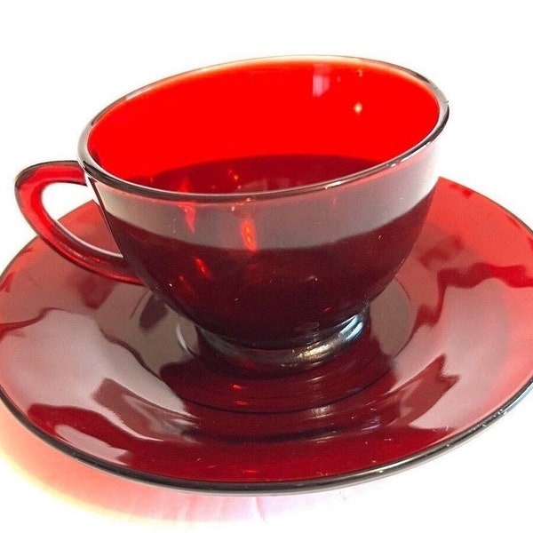 Red Depression Glass - Etsy