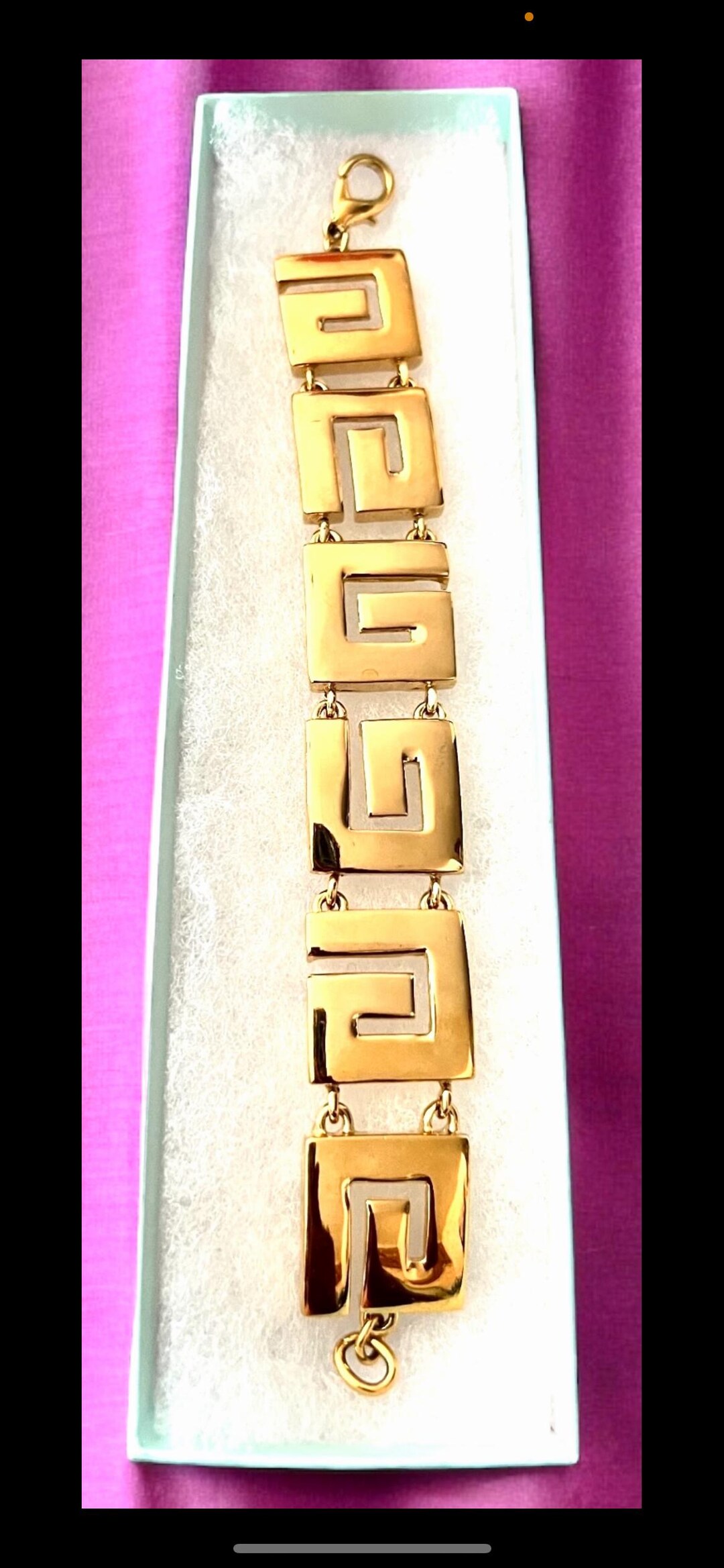 Vintage Givenchy Gold Logo Bracelet - Etsy