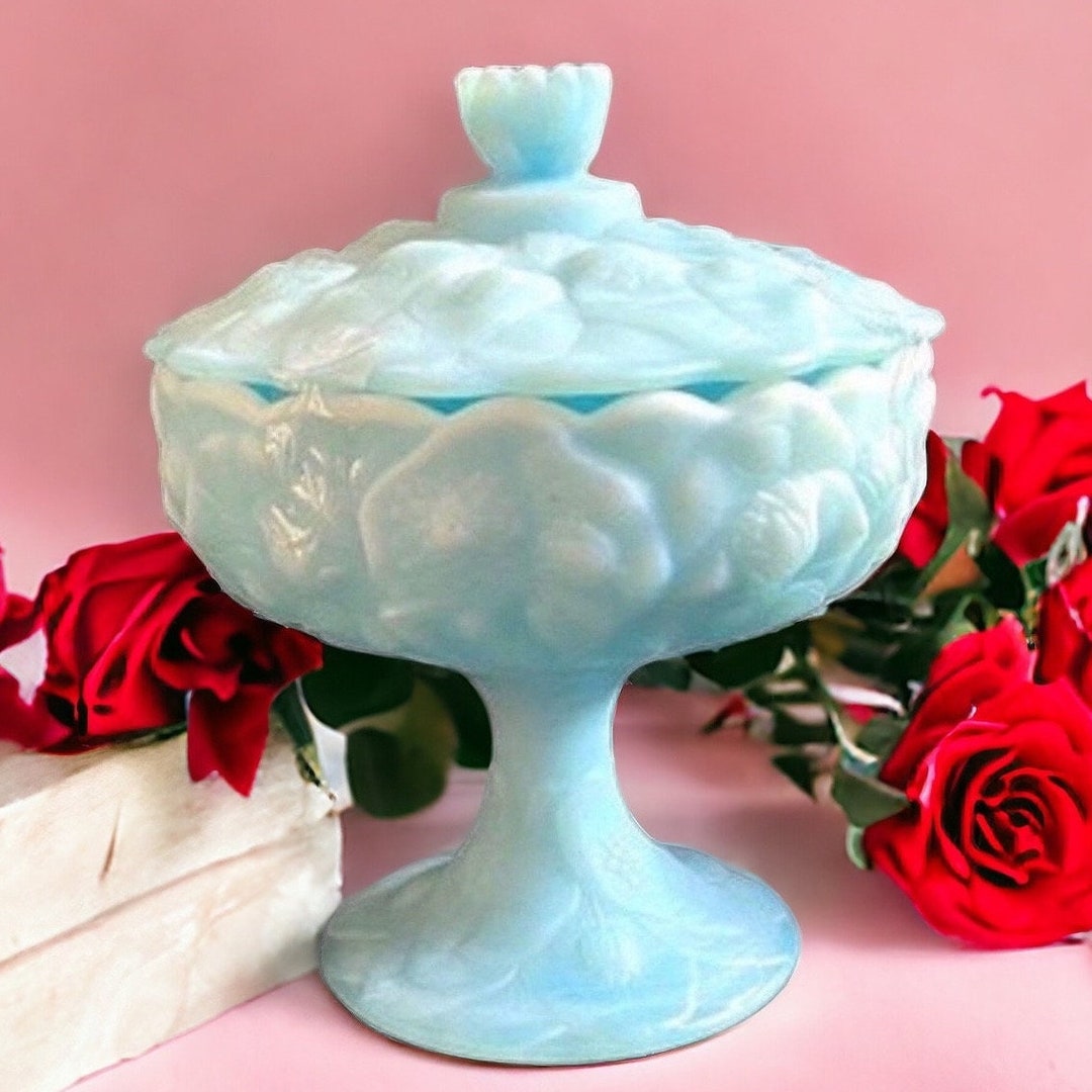 Vintage Blue Fenton Candy Dish Home Decor Satin Gift Gifts - Etsy