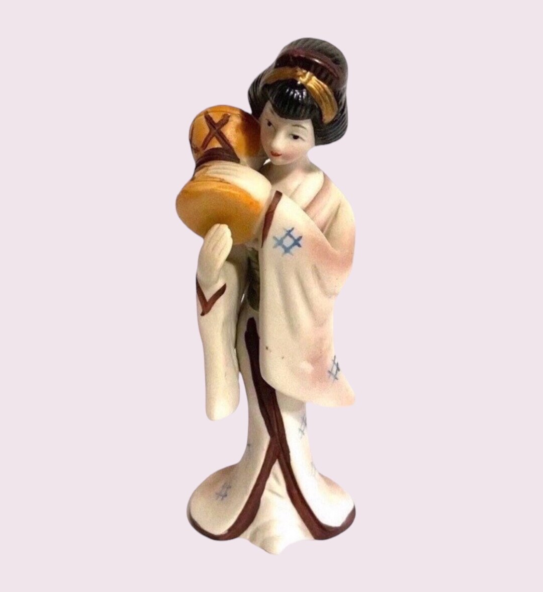 Vintage Geisha Statue Girl Geisha Ceramic Girl Figurine - Etsy