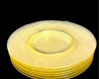 Yellow Depression Glass Plates - Etsy