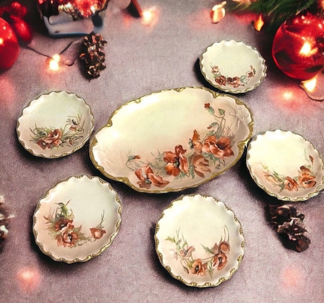 Antique Limoges Floral Porcelain Set - Etsy