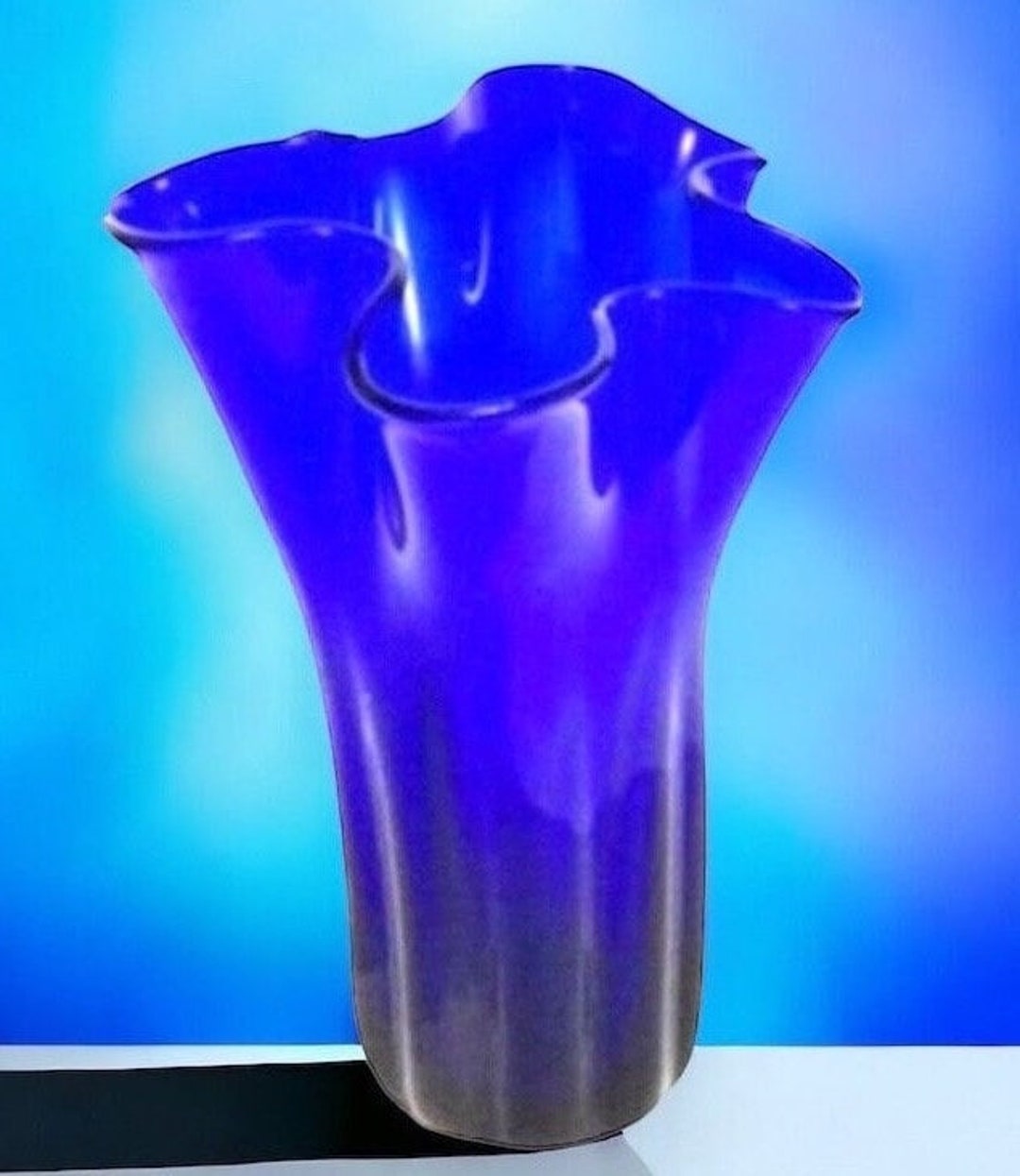 Vintage Cobalt Blue Vase Vintage Vase Blue Vase Blue Glass - Etsy