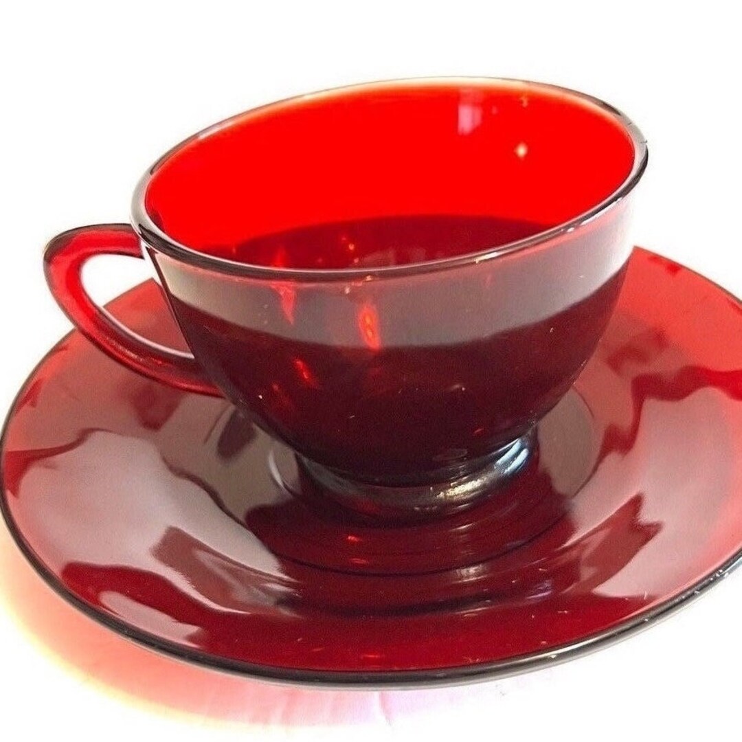 Vintage Red Depression Glass 1940s Ruby Red Glass Home Decor - Etsy