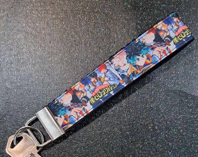 Anime Inspired Keychain Wristlet, Anime Key Holder, Anime Keys, Teen ...