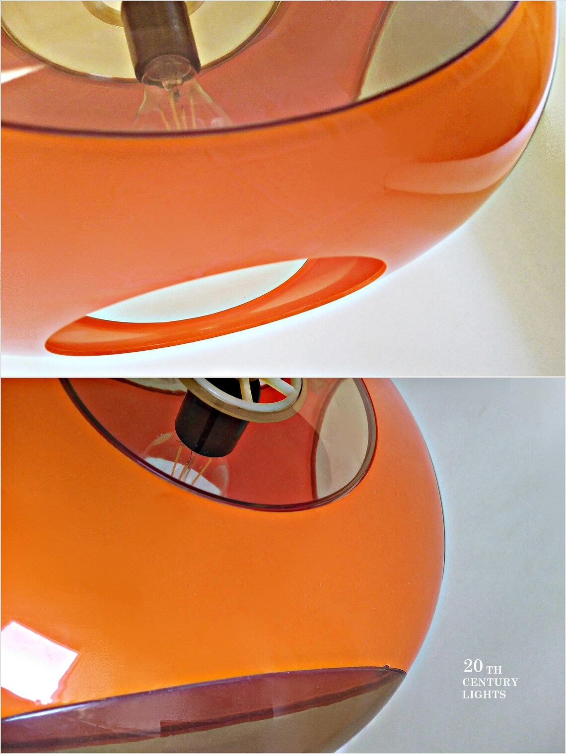 Vintage Space Age Orange UFO Pendant Light From Massive, Belgium ...