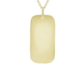 Solid Gold Dog Tag - Etsy