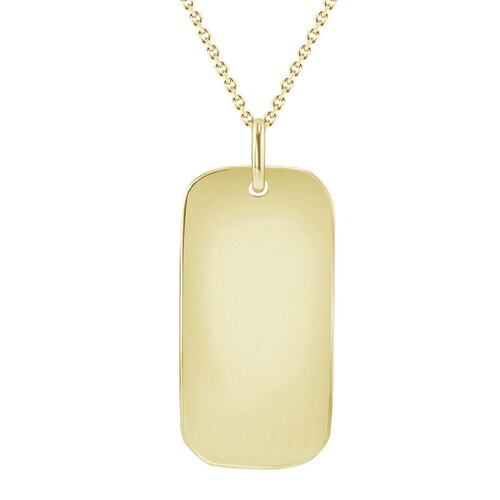 Dog Tag in Solid Yellow Gold - Etsy
