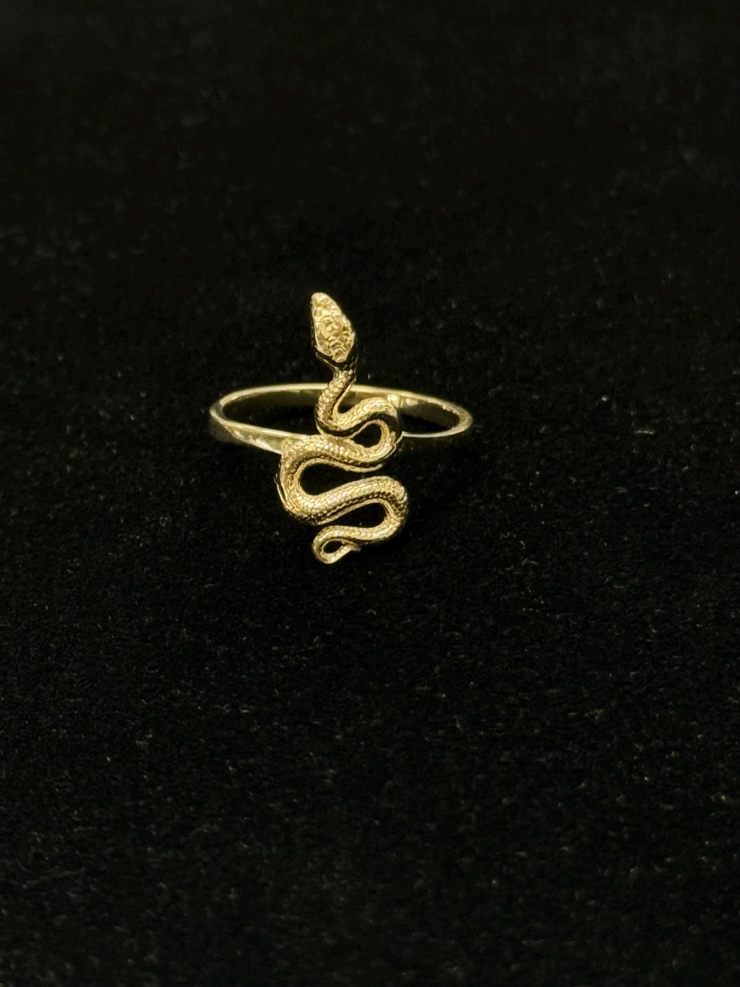 Real Gold Snake Ring • 10K & 14K Yellow Gold Serpent Ring • Dainty ...
