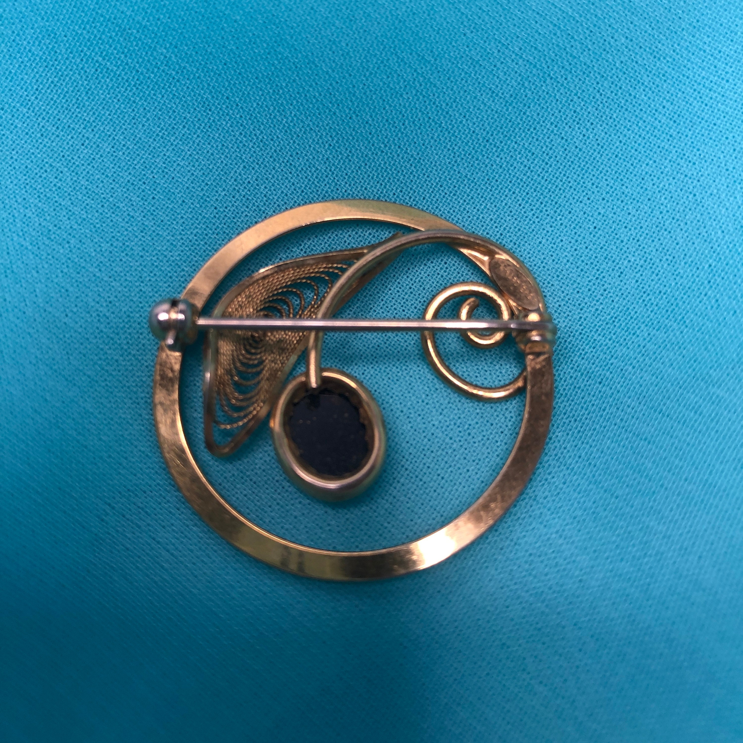 Vintage Winard Brooch 12kt GF Onyx - Etsy