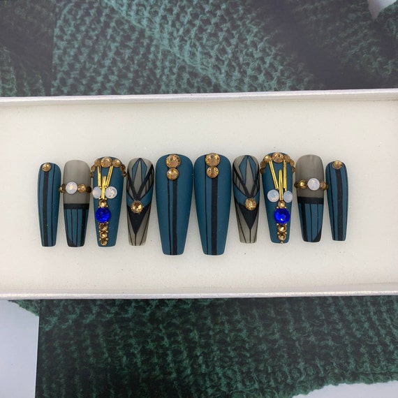 Acrylic False Nails Luxury Nails Press on Nails Fake - Etsy