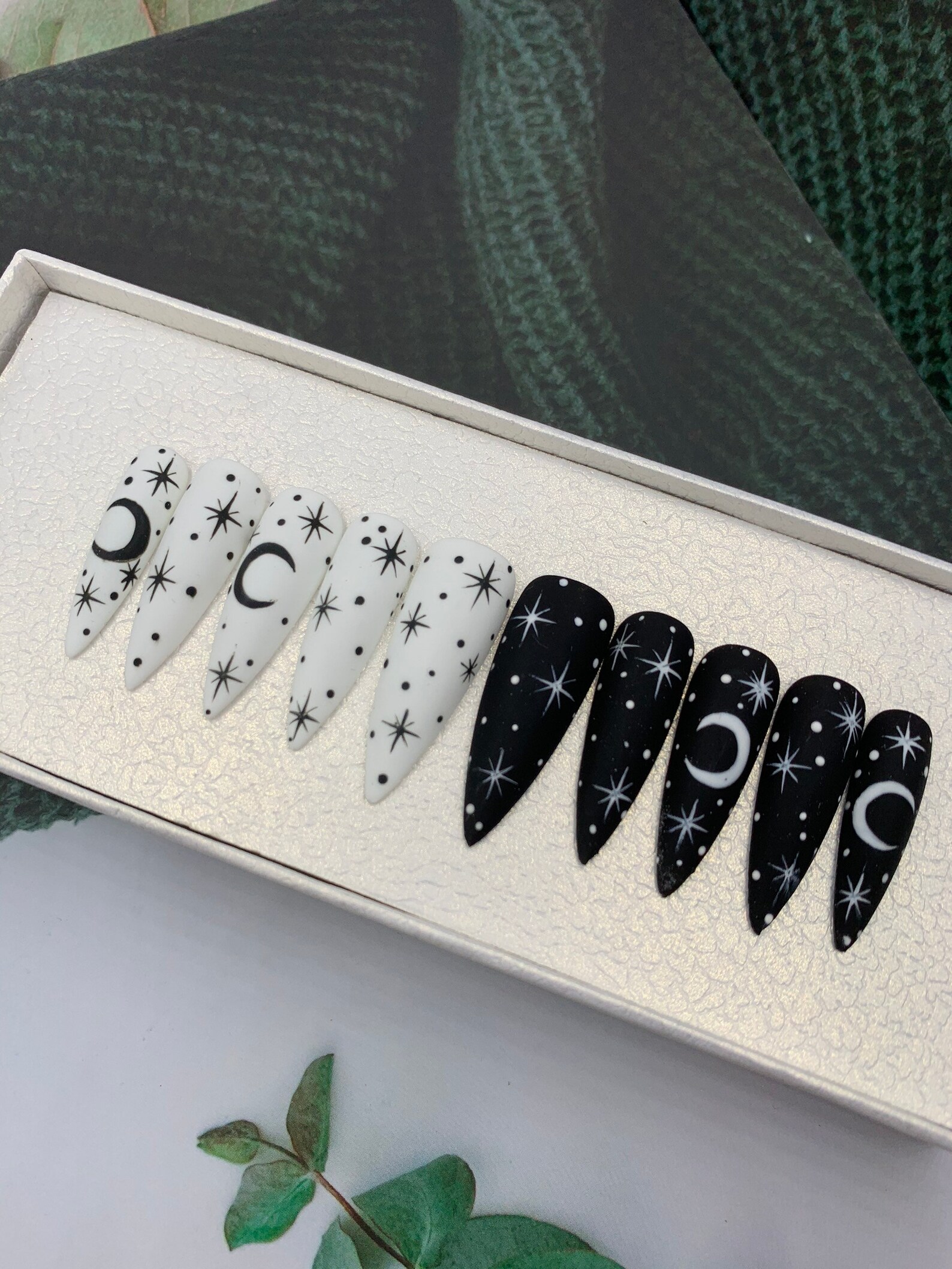 Fake Nails Set Luxury/ Acrylic Nails/ Handmade Nails/ Long Press on ...