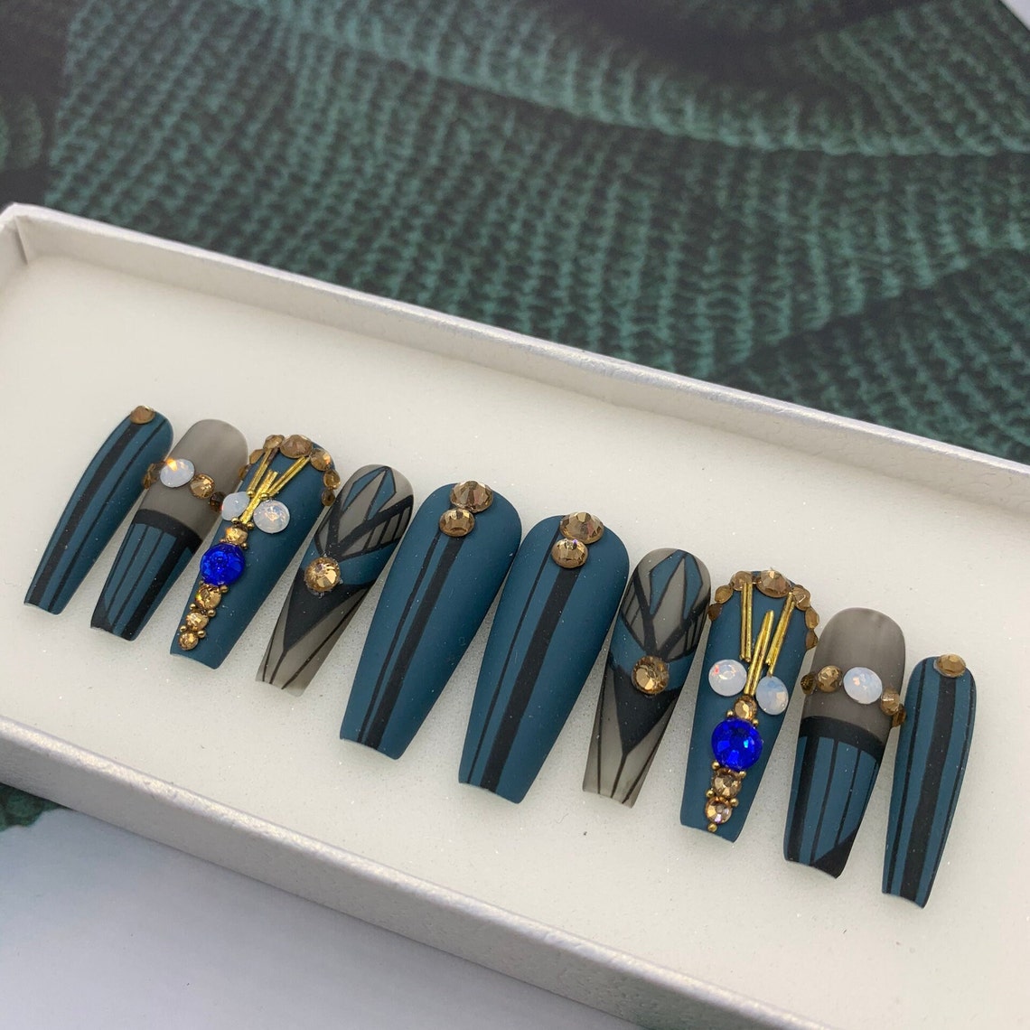 Acrylic False Nails Luxury Nails Press on Nails Fake - Etsy