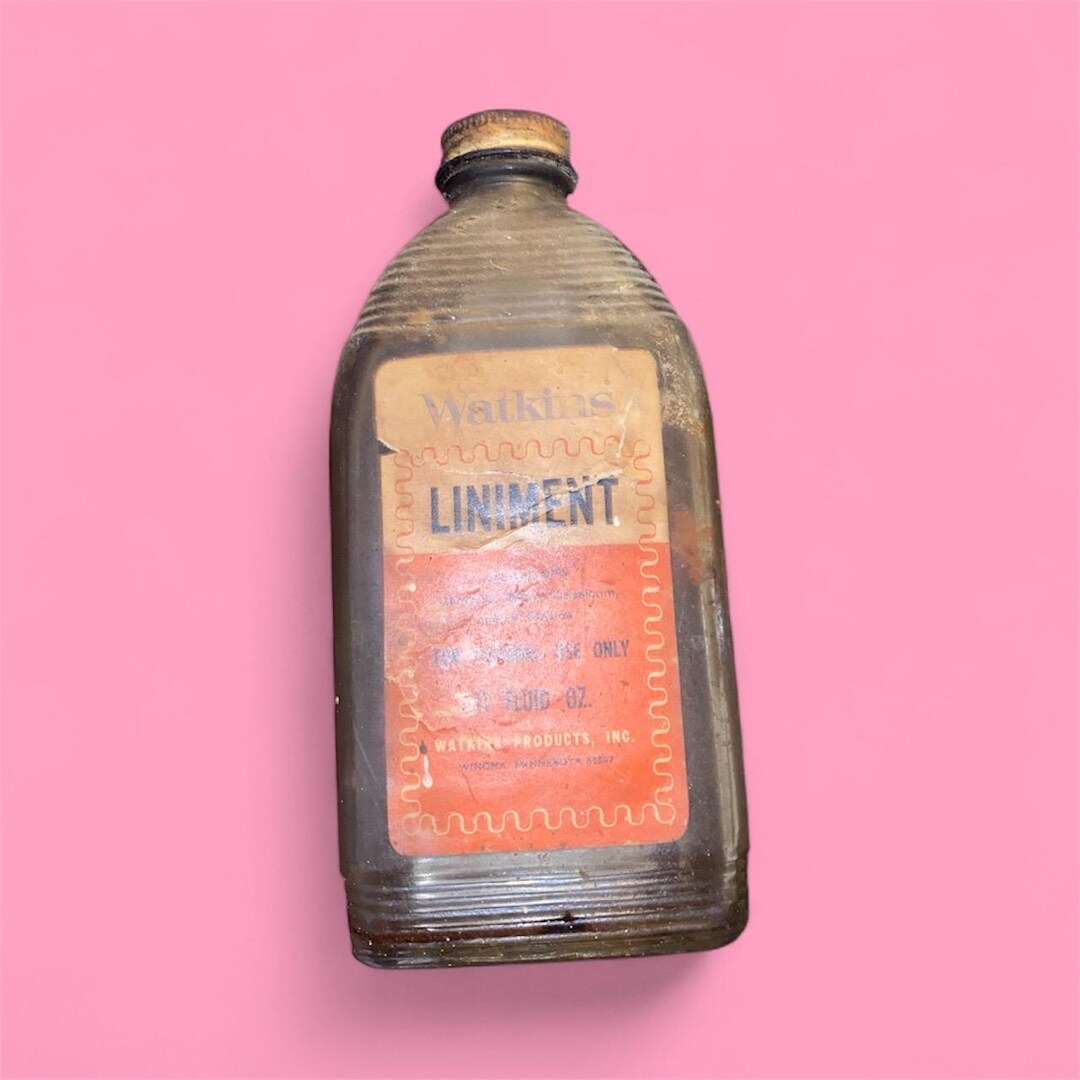 Vintage Watkins Liniment Bottle: Antique Medicine Jar With Original ...