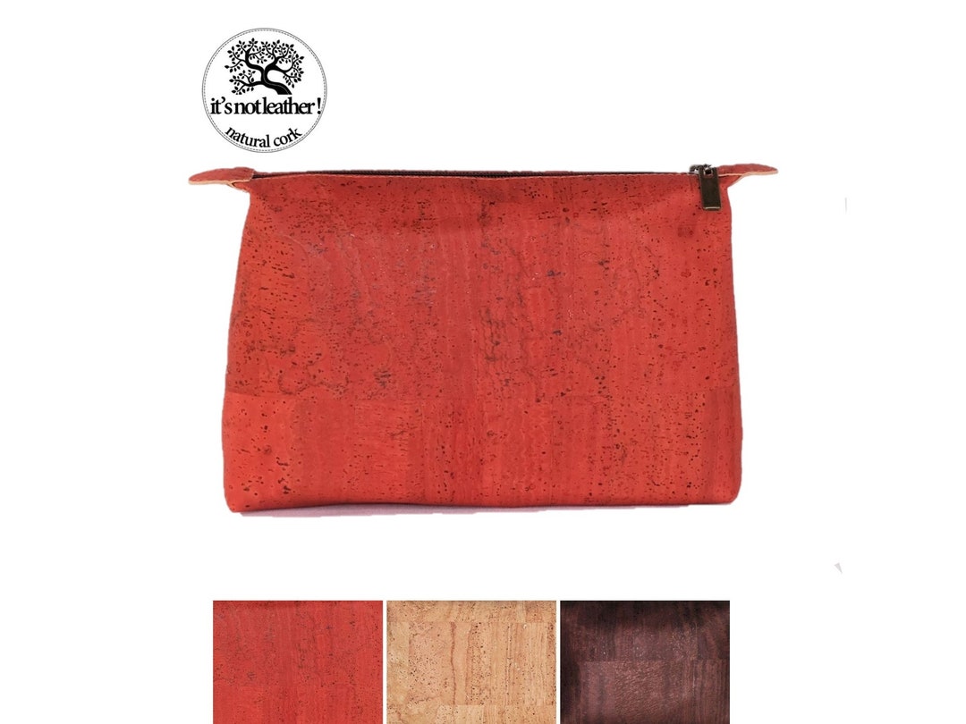 Red Makeup Bag, Natural Cosmetics Bag, Makeup Zipper Pouch, Large ...