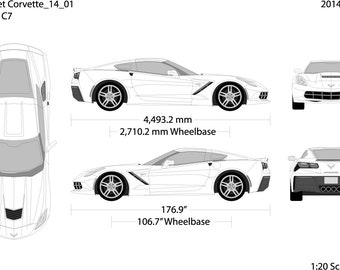 Corvette C7 Drawings - Etsy