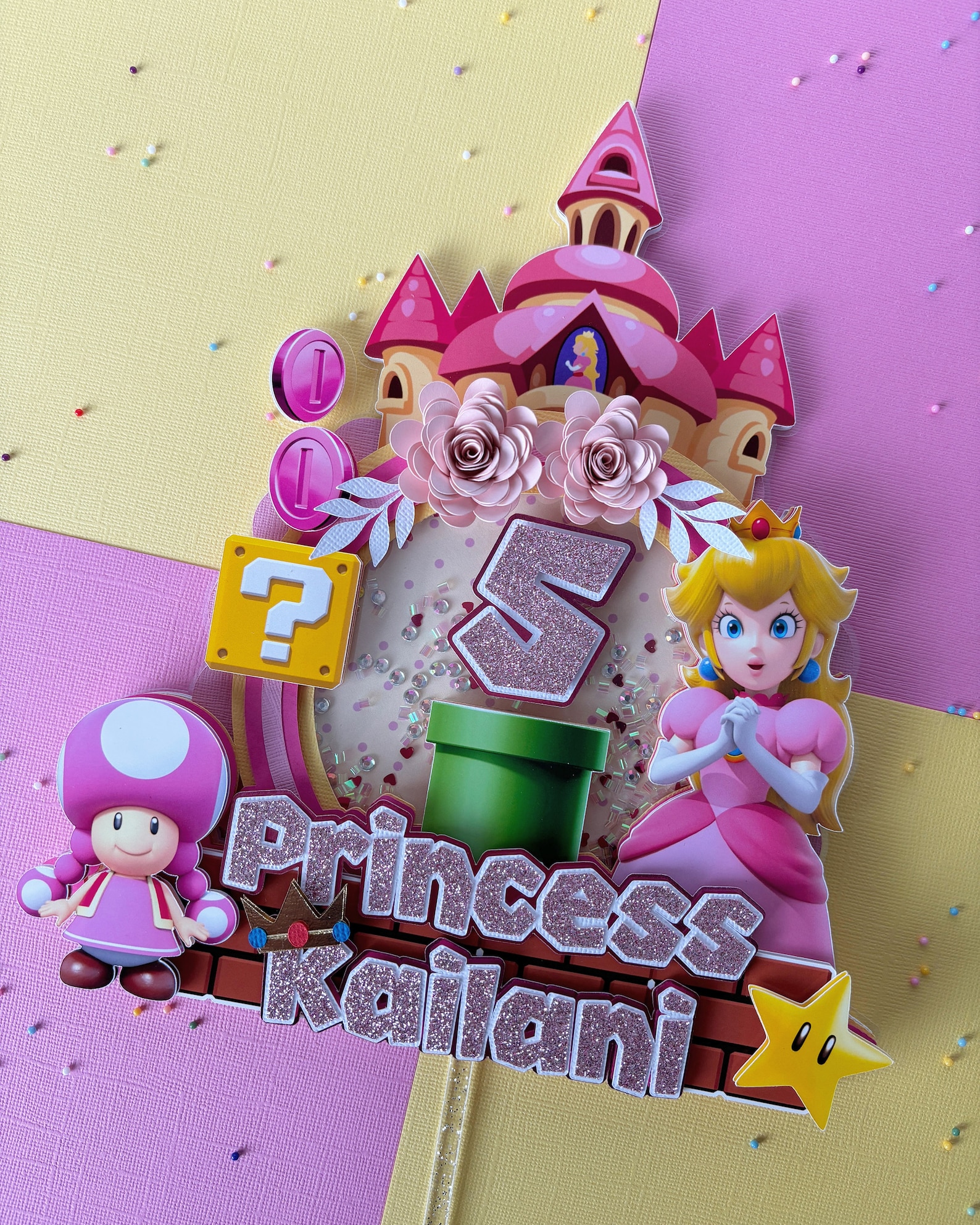 Princess Peach Cake Topper Princess Cake Topper Shaker - Etsy