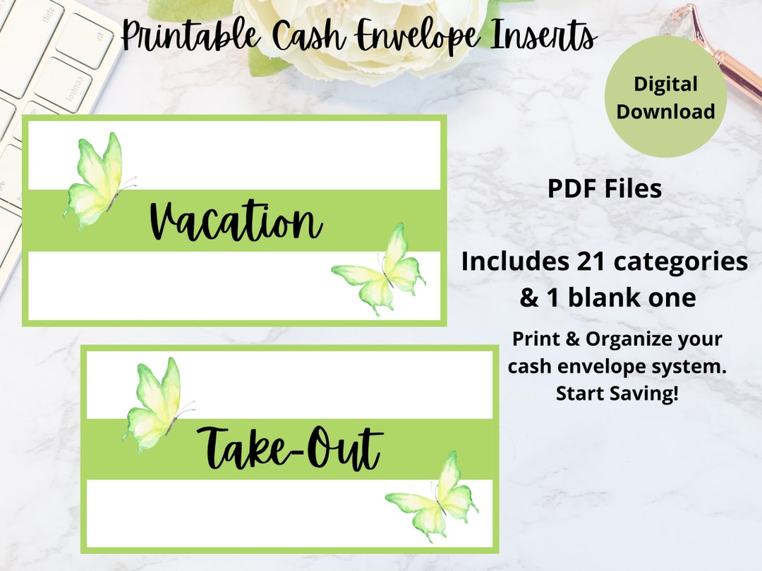 Printable Cash Envelope Labels Cash Envelope Inserts Printable A6 Cash ...