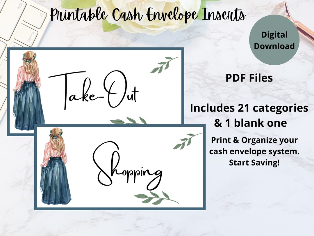 Printable Cash Envelope Labels Cash Envelope Inserts Printable A6 Cash ...