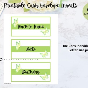 Printable Cash Envelope Labels Cash Envelope Inserts Printable A6 Cash ...