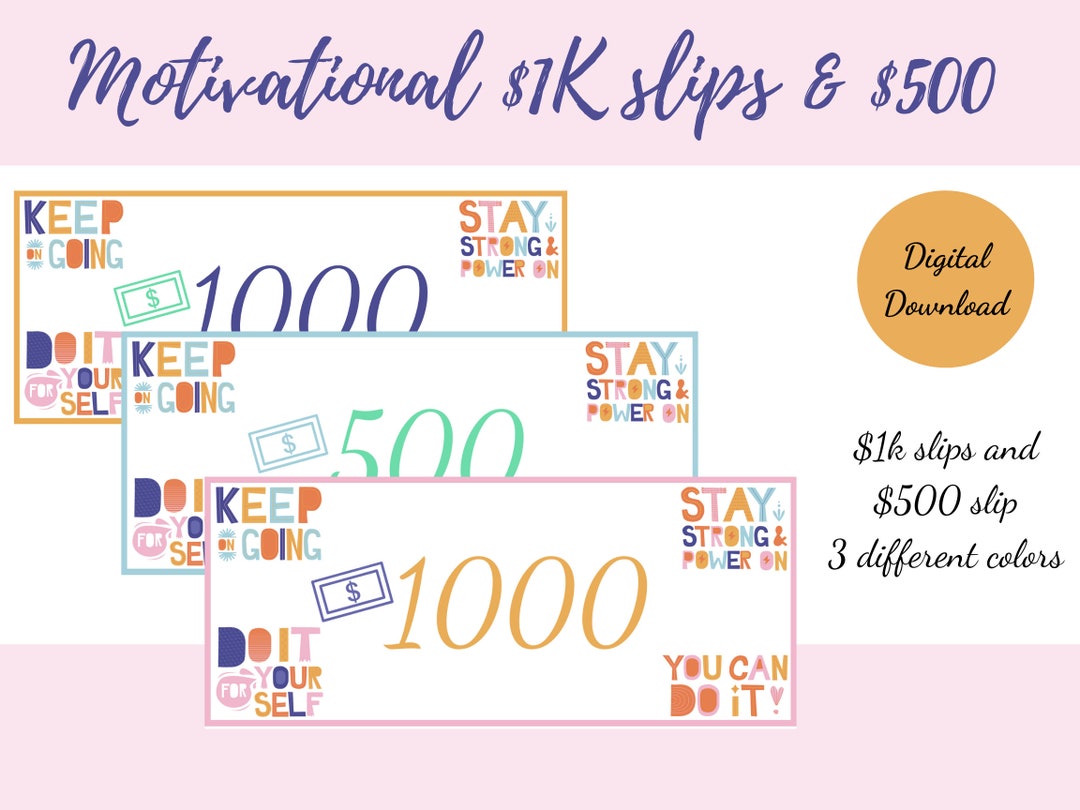 1k Slips 1k Slip Set 1k Slip Printable Digital 1k Slips 500 Slips 1k ...