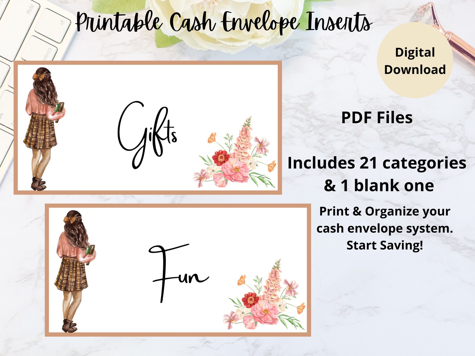 A6 Printable Cash Envelope Labels Cash Envelope Insertsbinder - Etsy