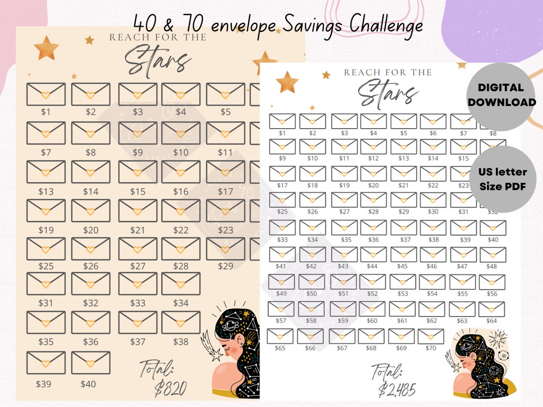 Envelope Savings Challenge Printable Savings Challenge Bundle Low ...