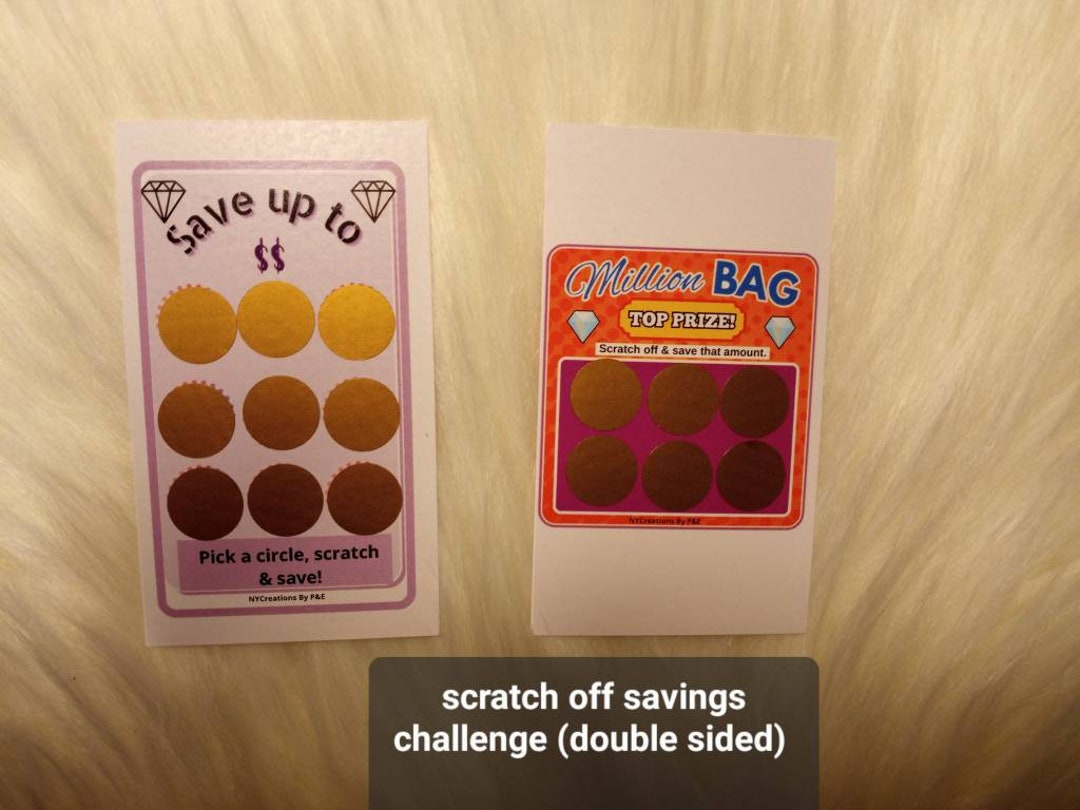 Scratch off Savings Challenge Scratch off Card Mystery Savings Challenge Double Sided Scratch ...