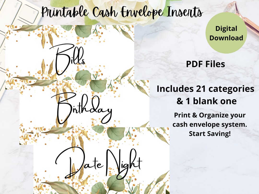 A6 Printable Cash Envelope Labels Cash Envelope Inserts Printable A6 ...