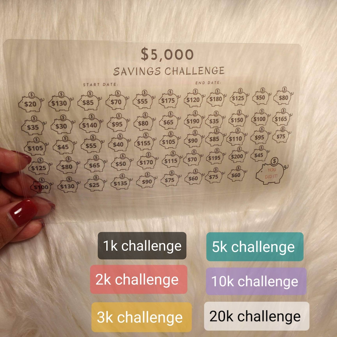 52 Week Savings Challenge Envelope 5k Savings Challenge Envelope ...