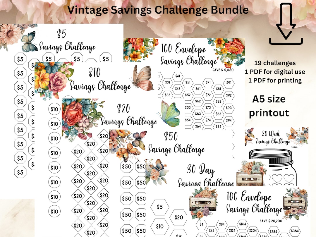 100 Envelope Challenge 100 Envelope Challenge Printable 30 Day ...