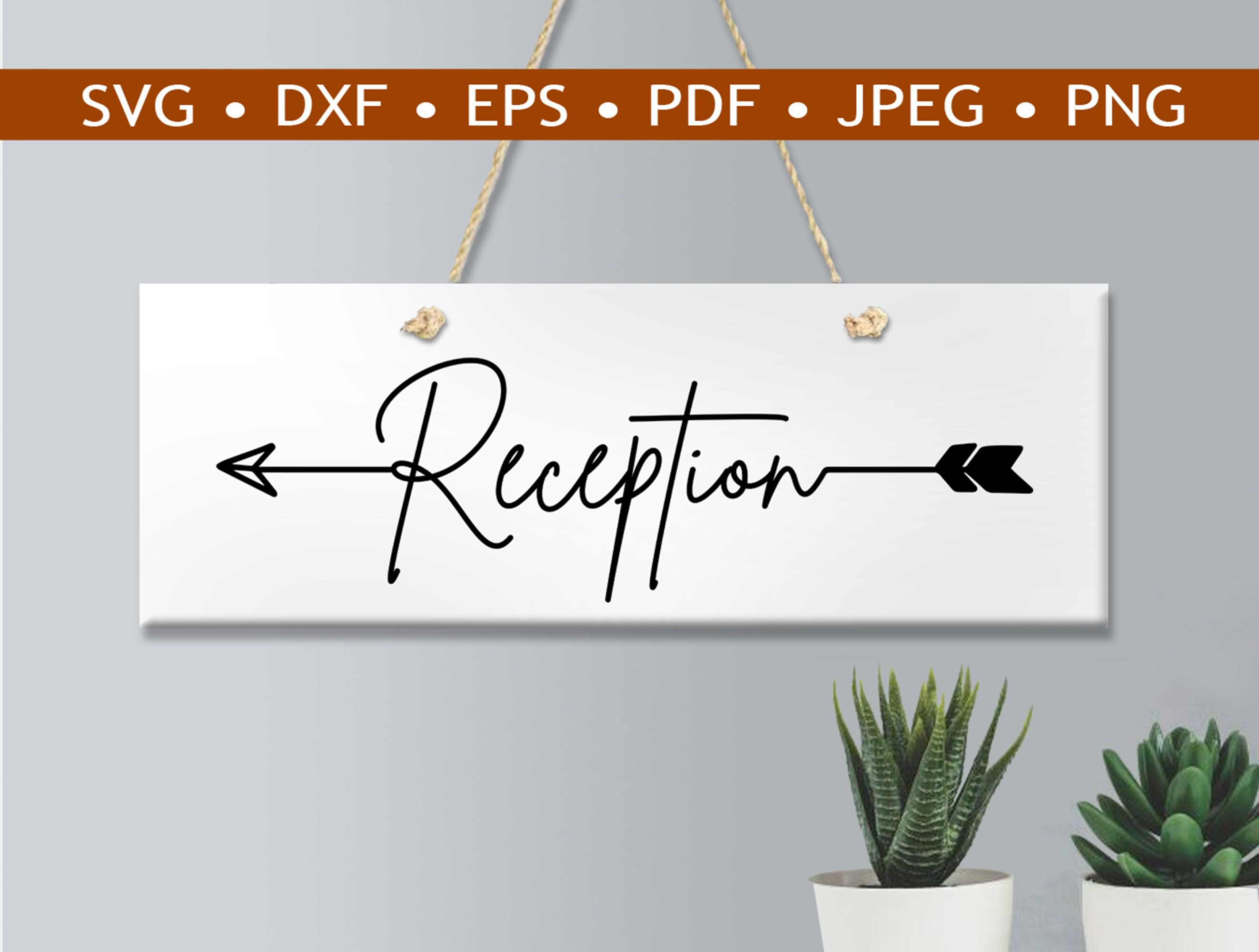 Reception sign arrow printable Receptions signs for Wedding | Etsy