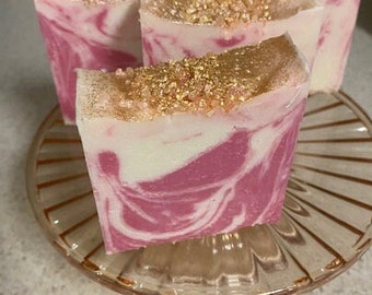 Rose Quartz Soap Pink Quartz Crystal Soap Shea Butter and - Etsy