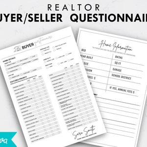 Real Estate Seller Questionnaire, Pre-listing Workbook | PDF & Editable ...