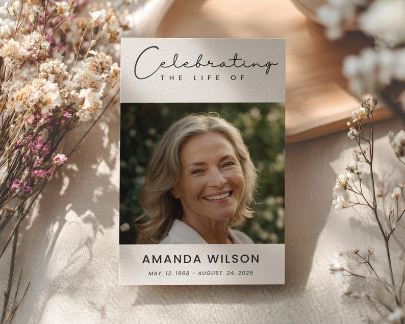 Editable Funeral Program Template, Funeral Memorial, Greenery Order of ...