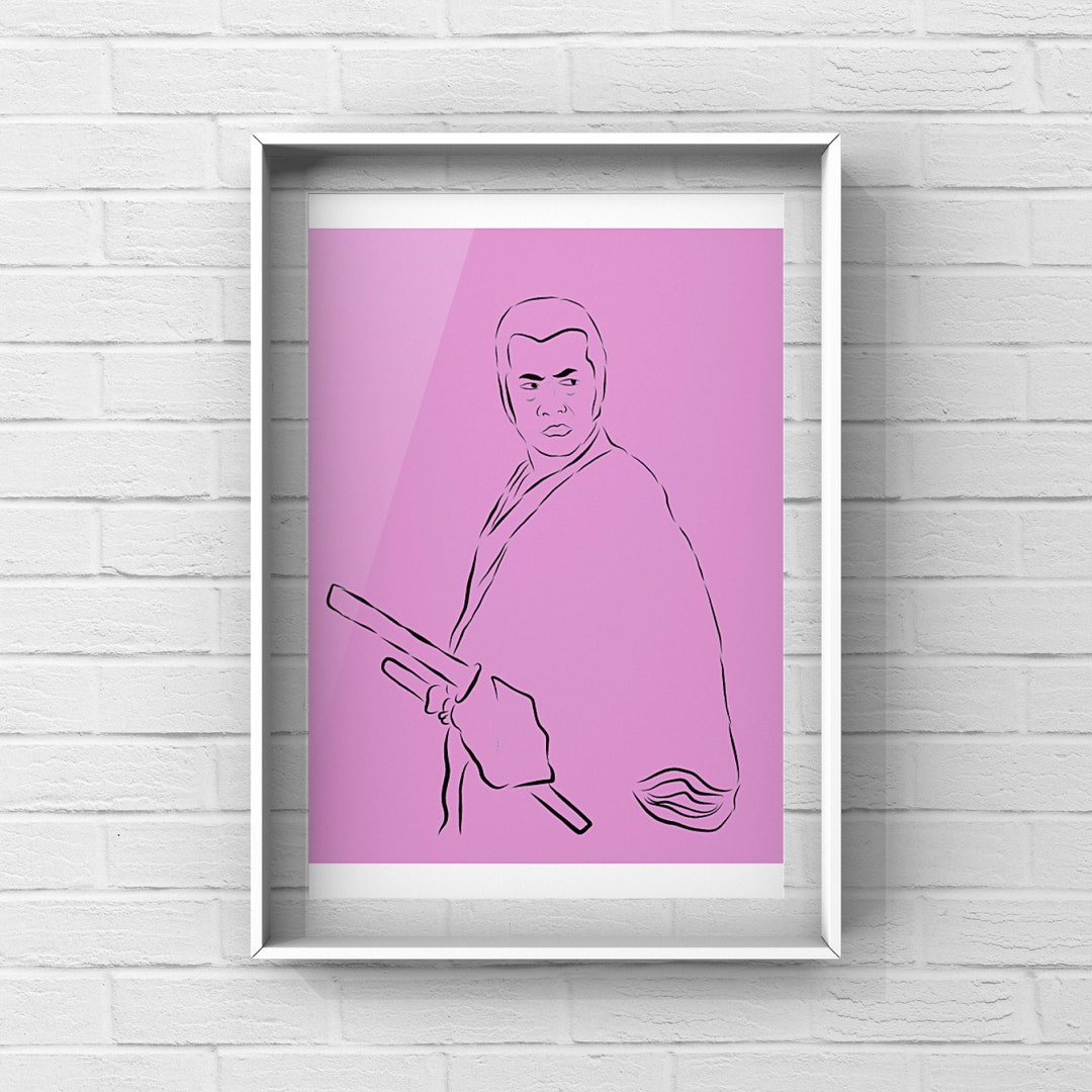 Digital Art. Samurai. Line Art. Man. - Etsy