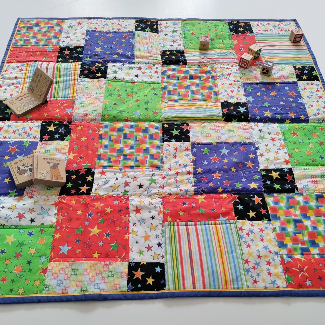 BABY PLAY MAT, Stars Theme Playmat, Quilted Play Mat, Nursery Room ...