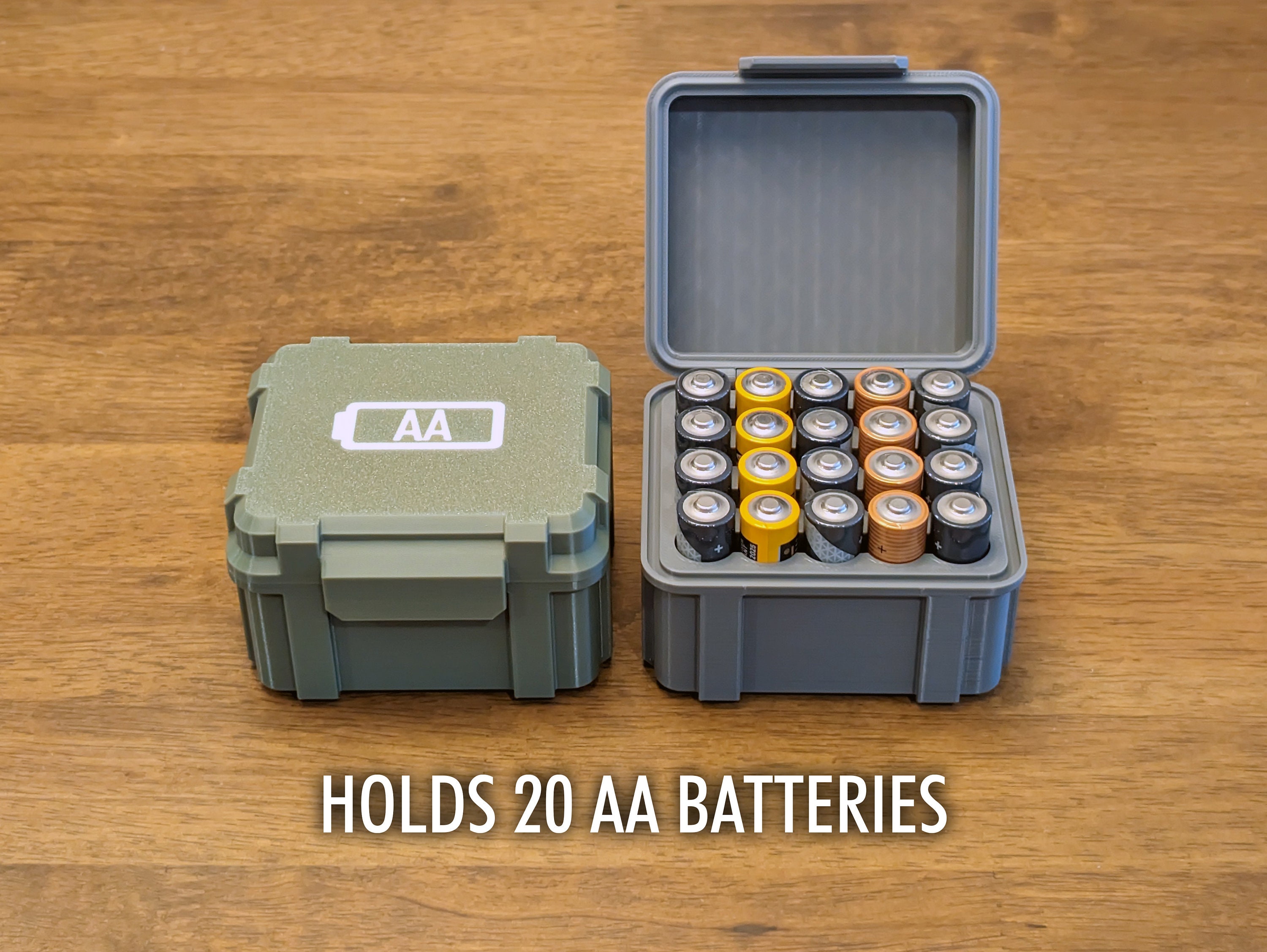 Battery Storage Box - AA AAA Large XL Capacity - Sturdy Rugged ...