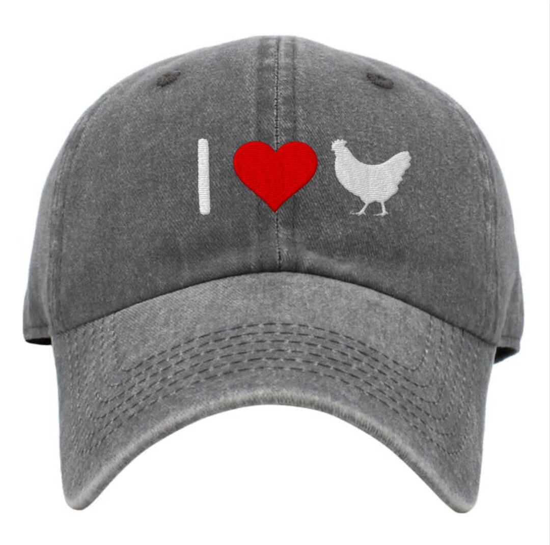 I Love Chickens Embroidered Chicken Hat, Ladies Chicken Hat, Cute ...