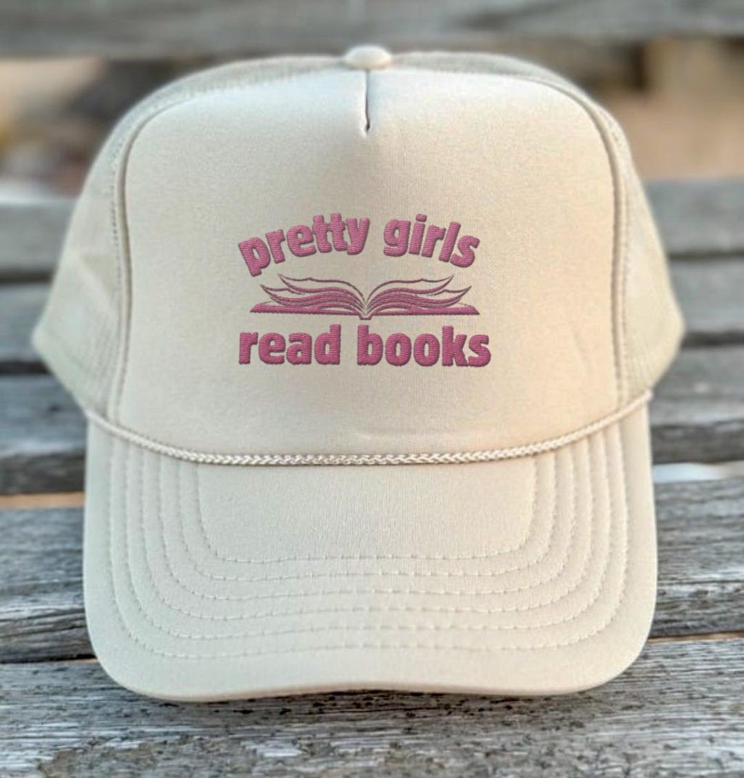 Read Books Embroidered Hat, Custom Bookish Hat, Minimalist Book Hat ...