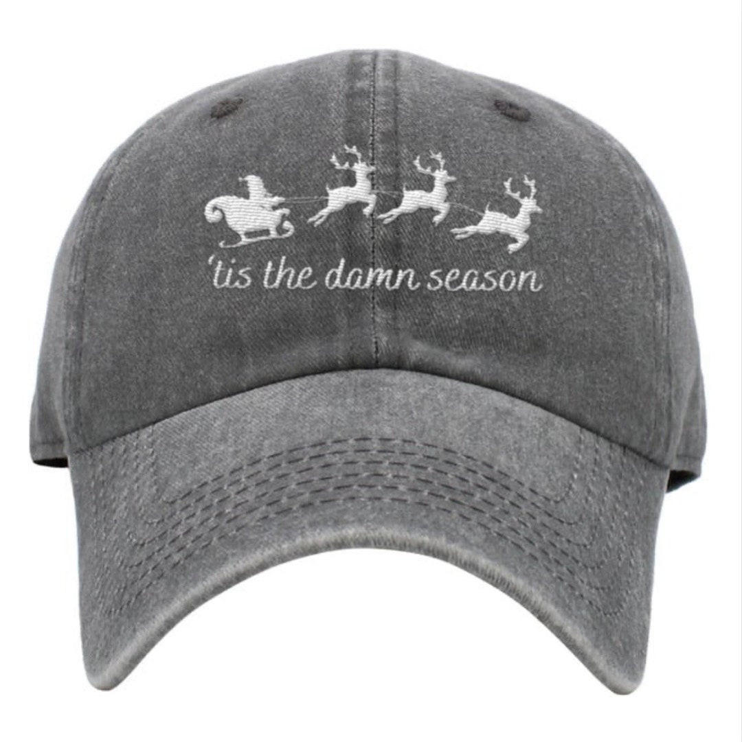 Tis the Damn Season Embroidered Hat, Christmas Embroidered Clothes ...