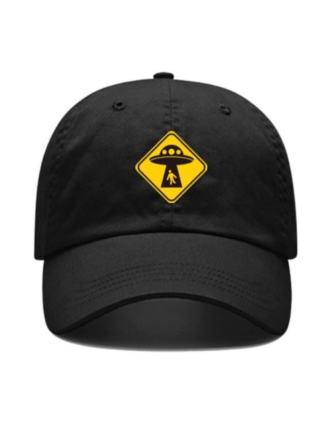 Alien Spaceship Embroidered Hat | Custom Funny Hippie Hat With Alien ...