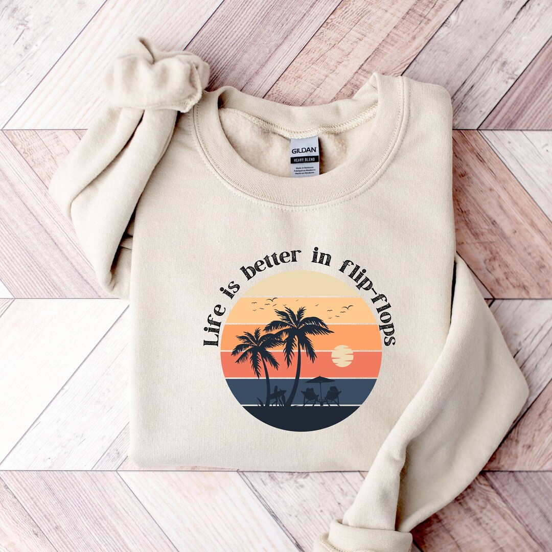 Sunset Beach Sweatshirt, Beach Sweatshirt, Vintage Sweatshirt Sunset ...