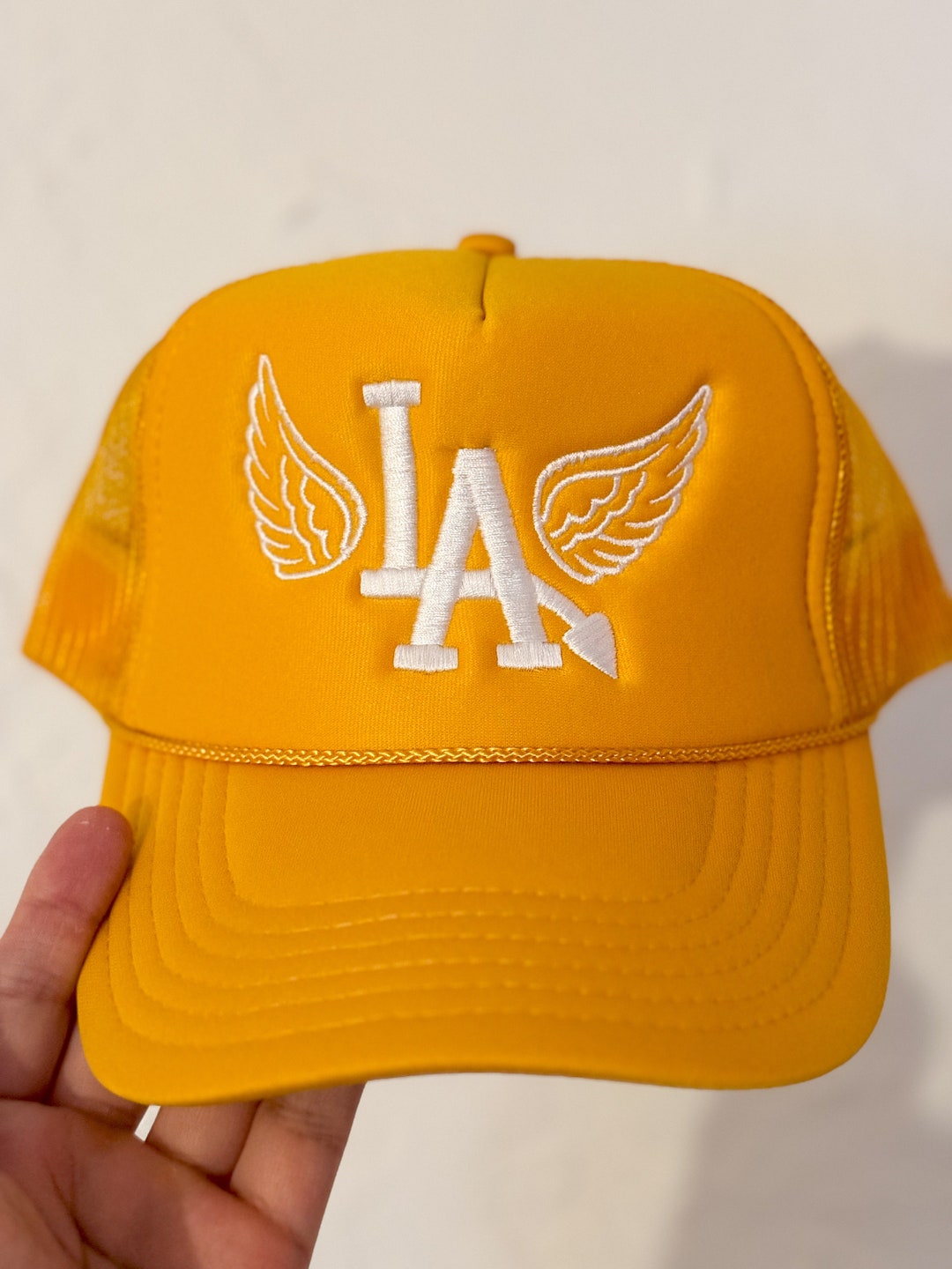 LA Los Angeles With Wings Custom Trucker Adjustable Baseball Cap ...