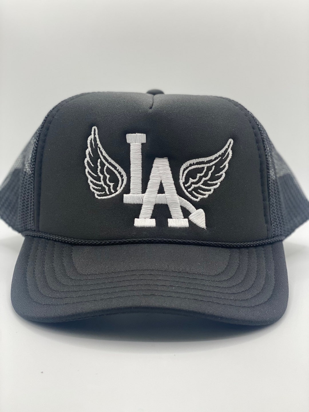 LA Los Angeles With Angel Wings Custom Trucker Adjustable Baseball Cap ...