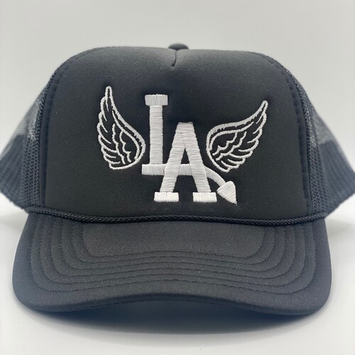 LA Los Angeles With Wings Custom Trucker Adjustable Baseball - Etsy