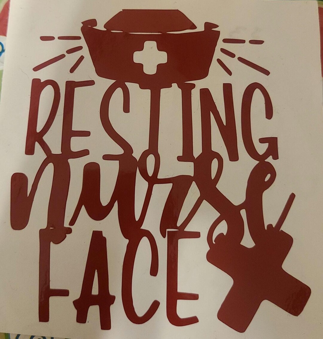 Resting Nurse Face Funny Decal Car Window Decal Sticker, Laptop Decal ...