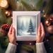 Winter Pine Tree Clipart: Christmas Scene PNG JPEG (digital Download ...