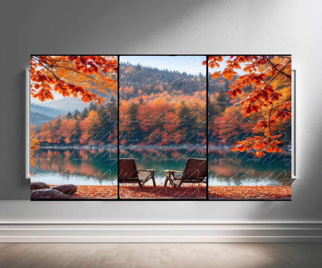 Set of 3 Nature-inspired Lakeside Landscape Wall Decor - Etsy
