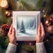 Winter Pine Tree Clipart: Christmas Scene PNG JPEG (digital Download ...